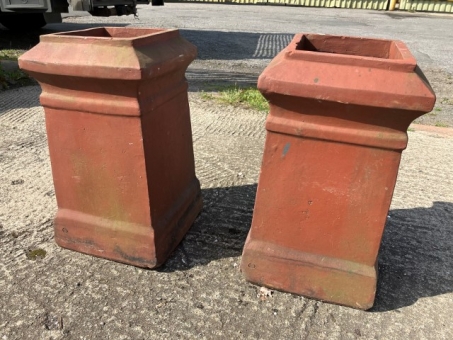 Terracotta squared chimney pots