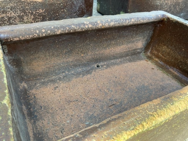 Four Victorian salt glazed troughs