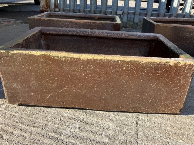 Four Victorian salt glazed troughs