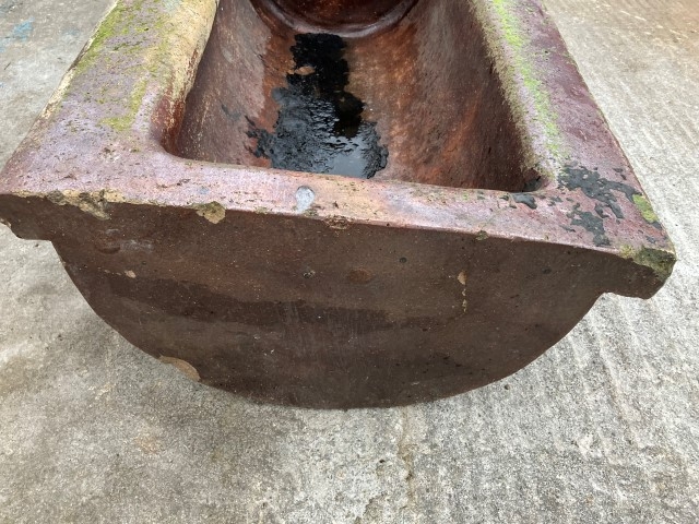 Half moon salt glazed trough