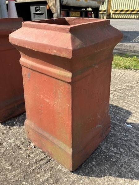 Terracotta squared chimney pots