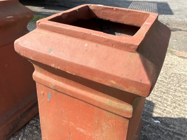 Terracotta squared chimney pots